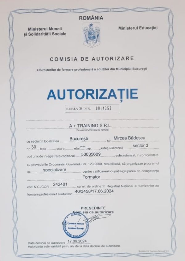 Curs Formator – A+ Cursuri